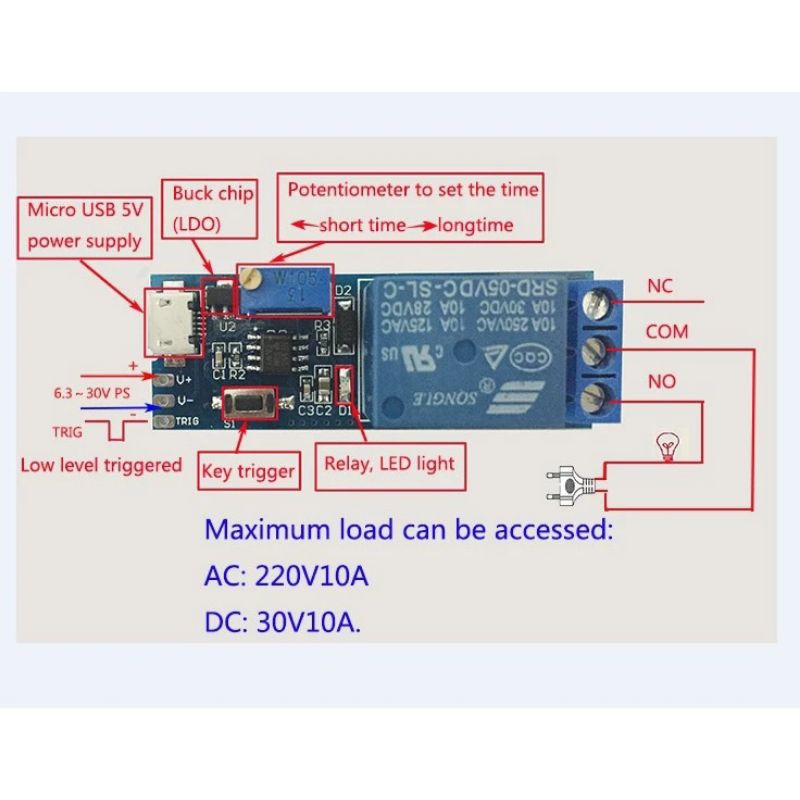 Relay delay timer 5V Ne555 micro usb | Shopee Philippines