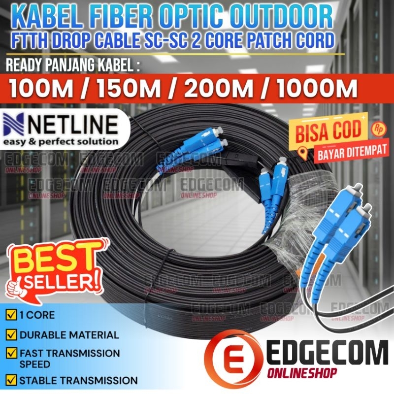 Fiber OPTIC Cable 2 CORE FTTH FO OPTIC OUTDOOR 100M/150M/200M/300M ...