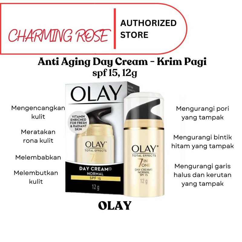 Olay Anti Aging Moisturizing Cream Morning Total Effects 7 Benefits SPF ...
