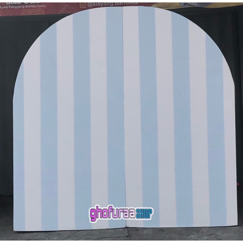 Styrofoam backdrop half circle oval 2x2 meters 2 layers birthday ...