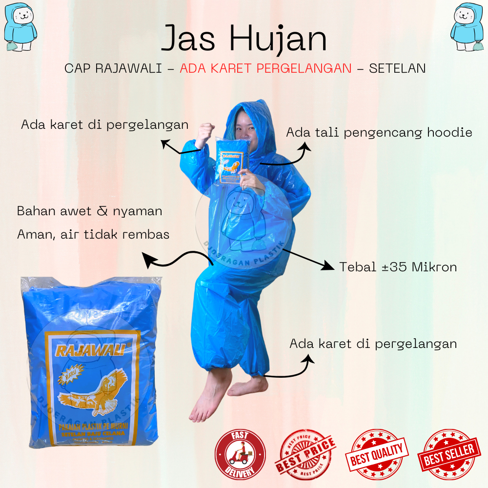 Cap Rajawali Raincoat + Rubber Sleeve Pants | Wrist Rubber | Mantle ...
