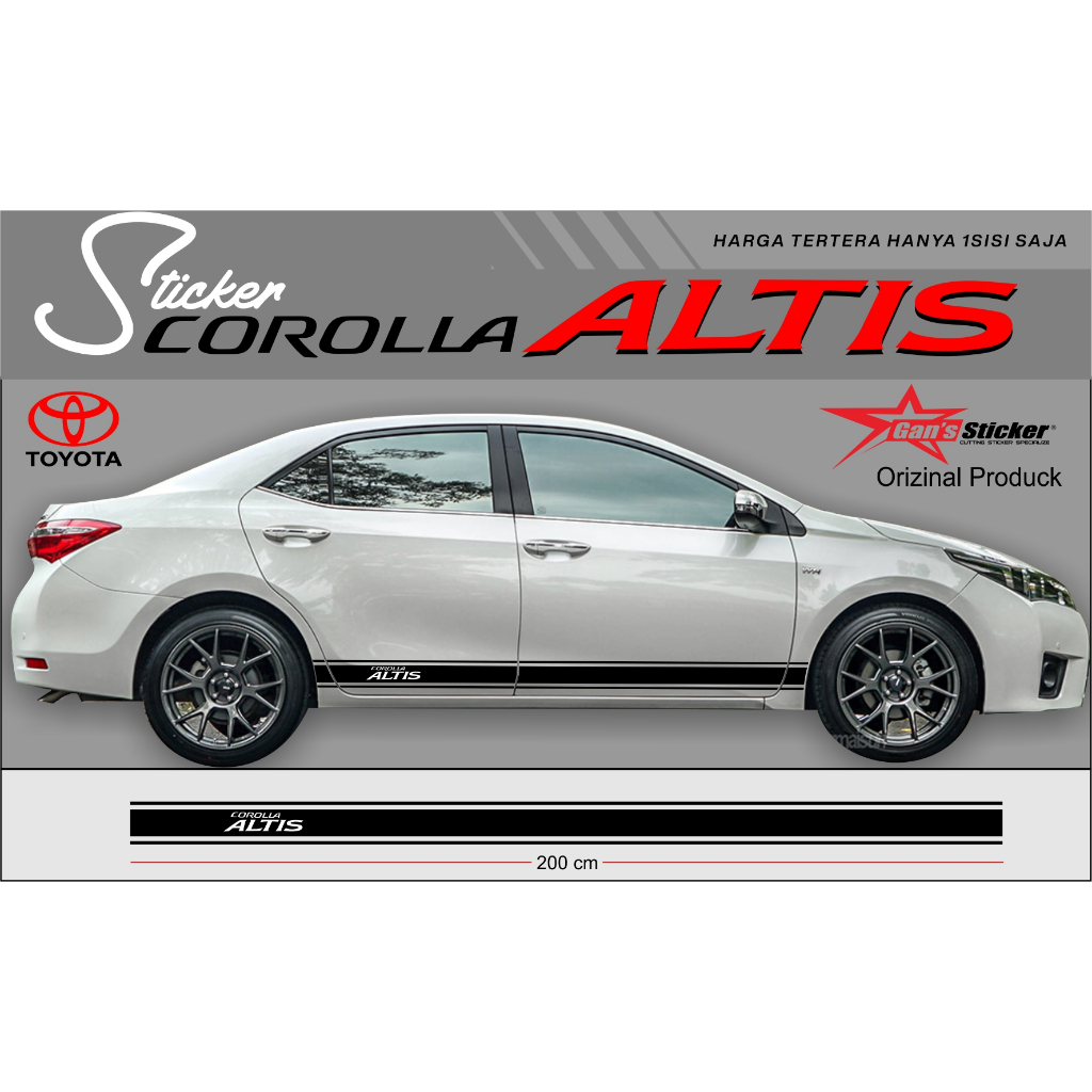 Toyota corolla altis stickers, corolla altis accessories | Shopee ...