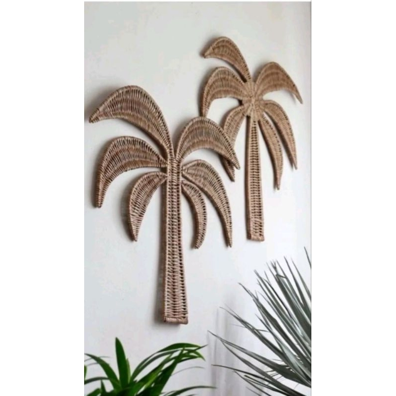 Rattan coconut tree set size 35 and 40/rattan wall decoration palm ...
