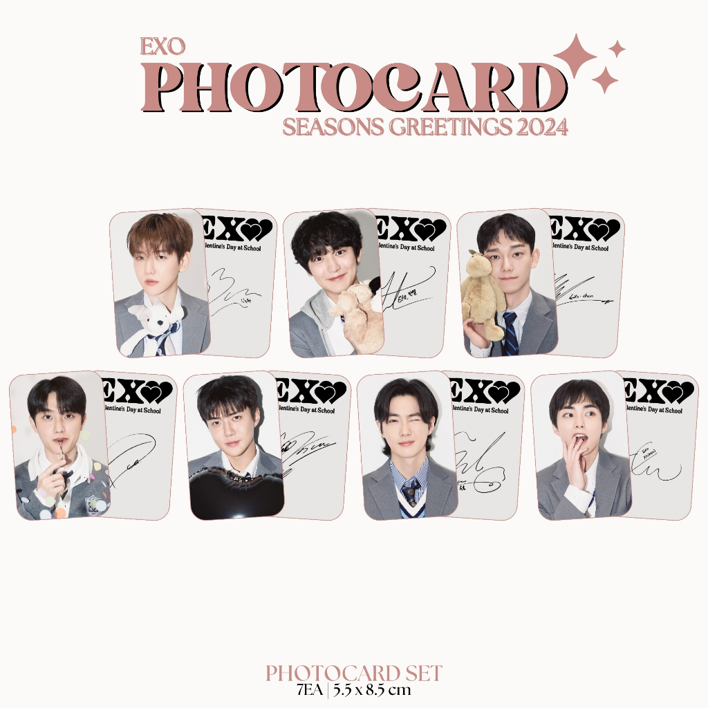 PHOTOCARD EXO SEASONS GREETINGS 2024 2 SIDES (CONTENTS 7 PCS ...