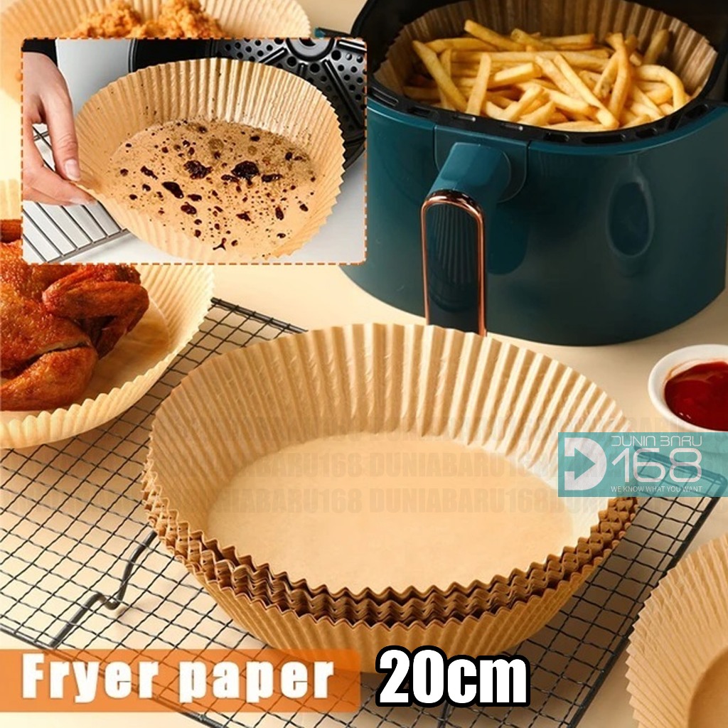 Air Fryer Paper 16cm and 20cm Non-Stick Disposable Oil-Resistant Baking ...