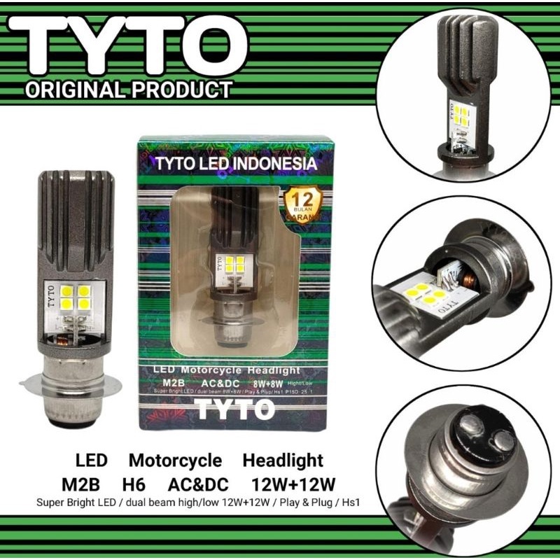 PUTIH Original PNP H6 TYTO M2B AC/DC headlights for all motorbikes Universal Matic Bebek Bulbs ...