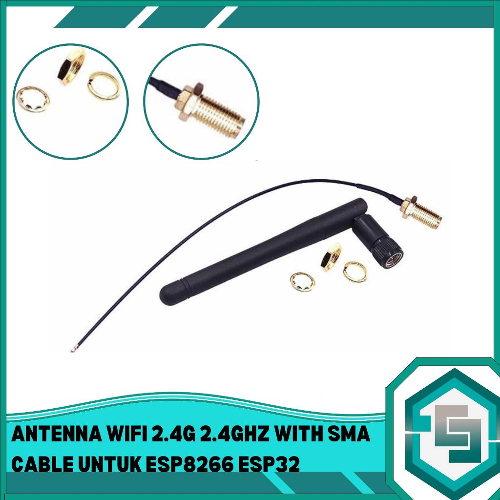 Wifi ANTENNA 2.4G 2.4GHZ WITH SMA CABLE For ESP8266 ESP32 | Shopee ...