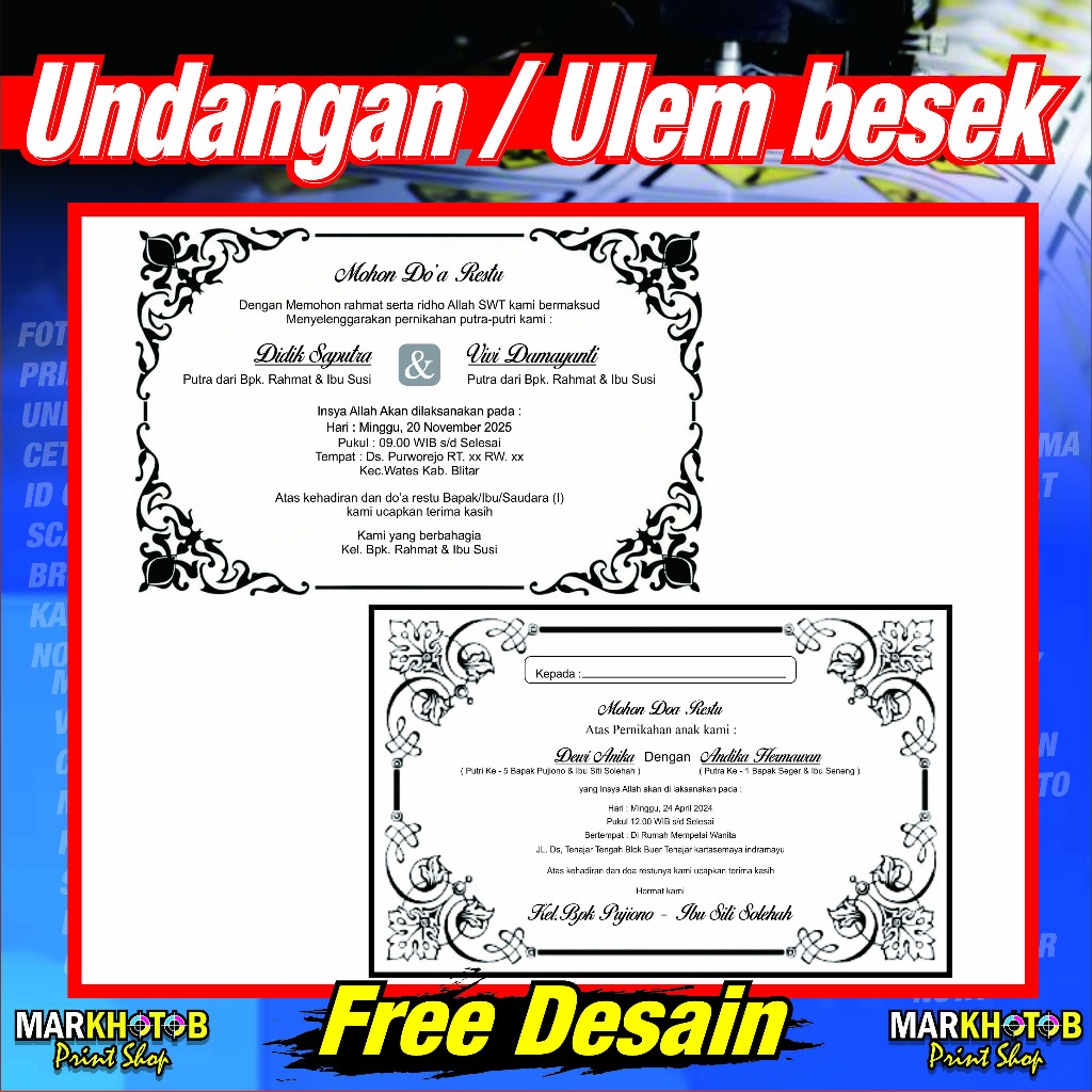 INVITATION / ULEM GOYANG RICE BOX cardboard eating besek Wedding ...