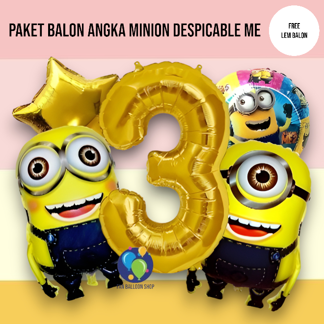 Minion Despicable Me Numbers Balloon Package/Despicable Me Minions ...