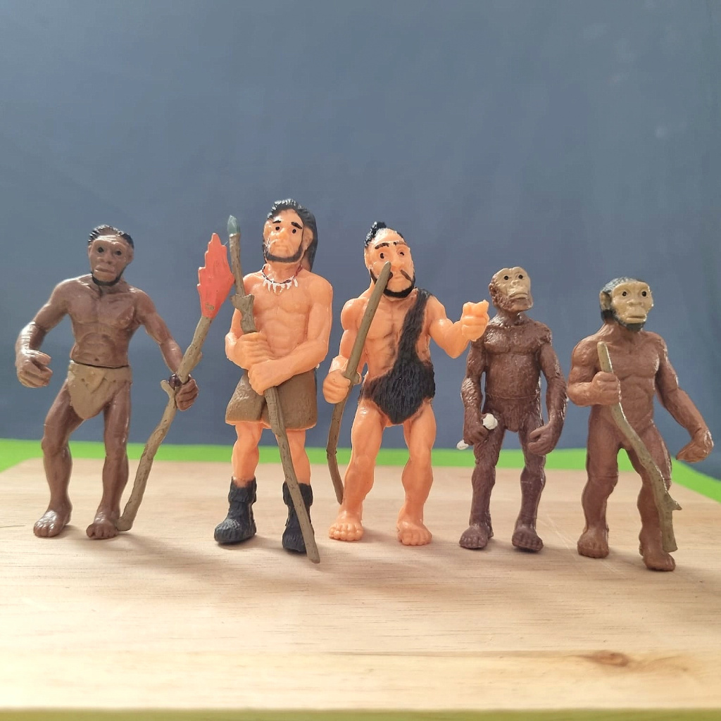 Figure set of 5 Ancient man Ape man human evolution educational toy ...
