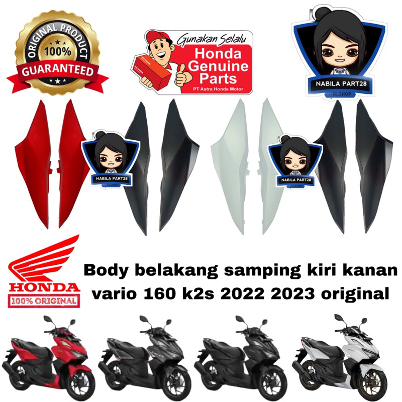 MERAH COVER RL BODY VARIO 160 83500 83600 K2S N00MGB REAR SIDE BOX RIGHT LEFT BLACK DOFF RED ...