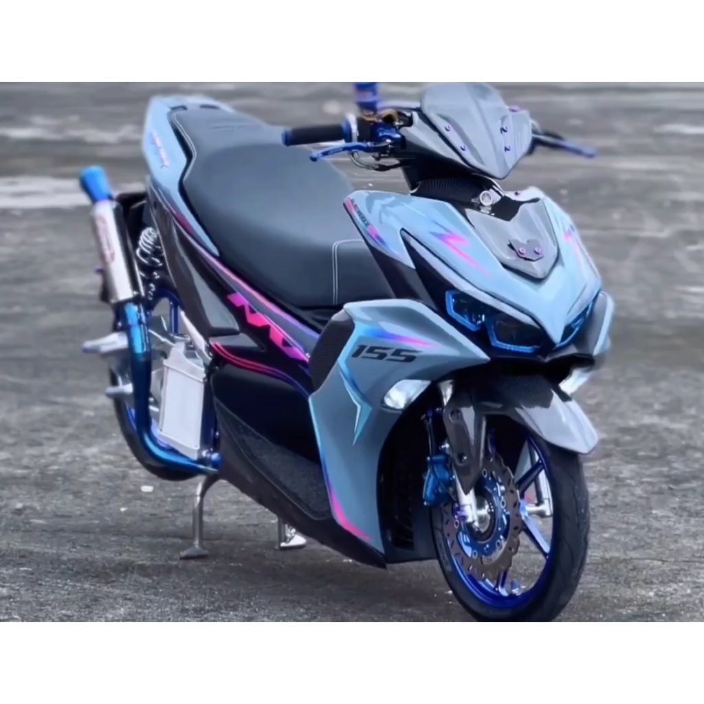 Yamaha Aerox 155 New Connected Rainbow NVX Simple Transparent Striping ...