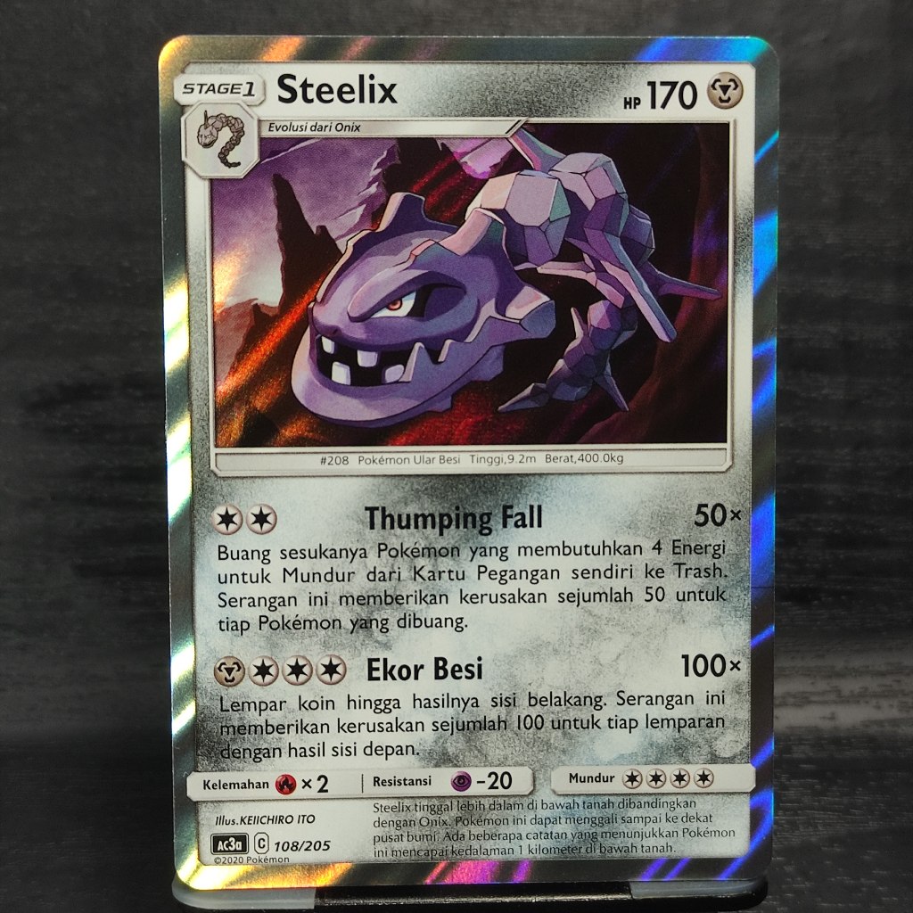Steelix Pokemon Card - METAL - regC 108/205 AC3a Holo Foil - Original ...