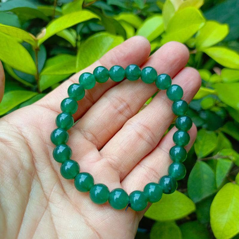 Genuine Natural BLACK JADE JADE JADE JADE Bracelet (8mm) | Shopee ...