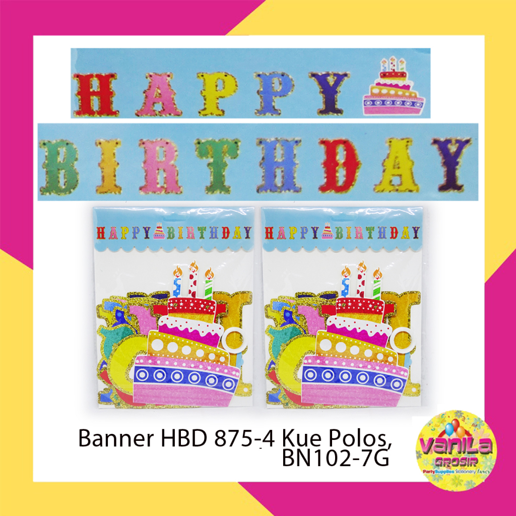 (1Set) Plain Cake HBD Banner, happy birthday banner, bunting flag, cake ...