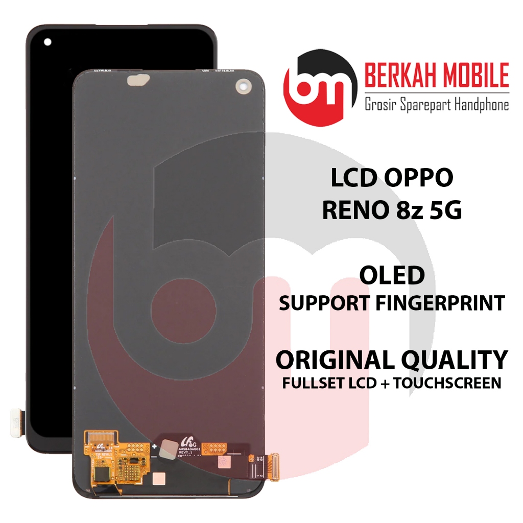 Lcd Oppo Reno 8z 5G CPH2457 OLED Support Fingerprint Original Fullset ...