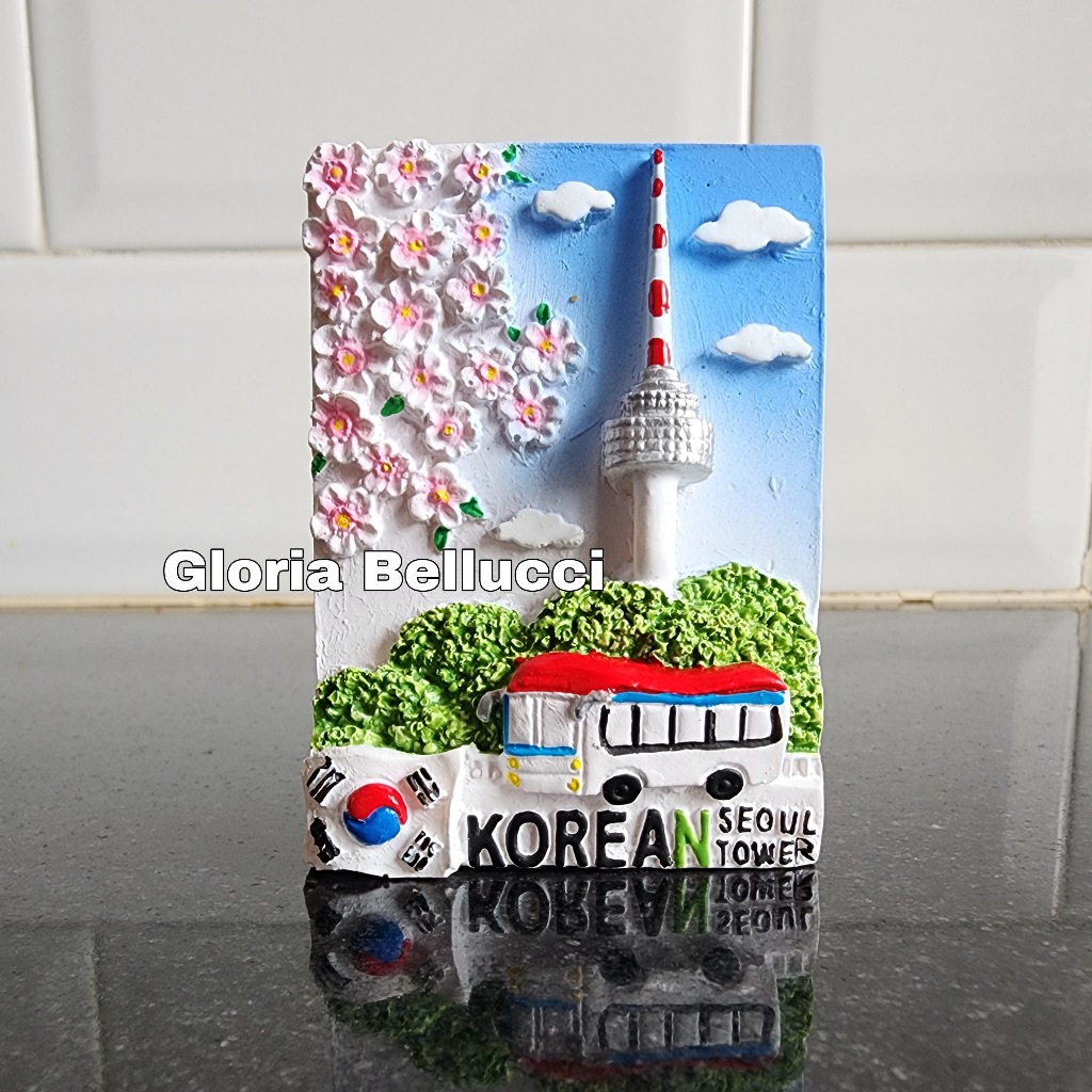 Seoul tower magnet refrigerator sticker, souvenir from South Korean ...