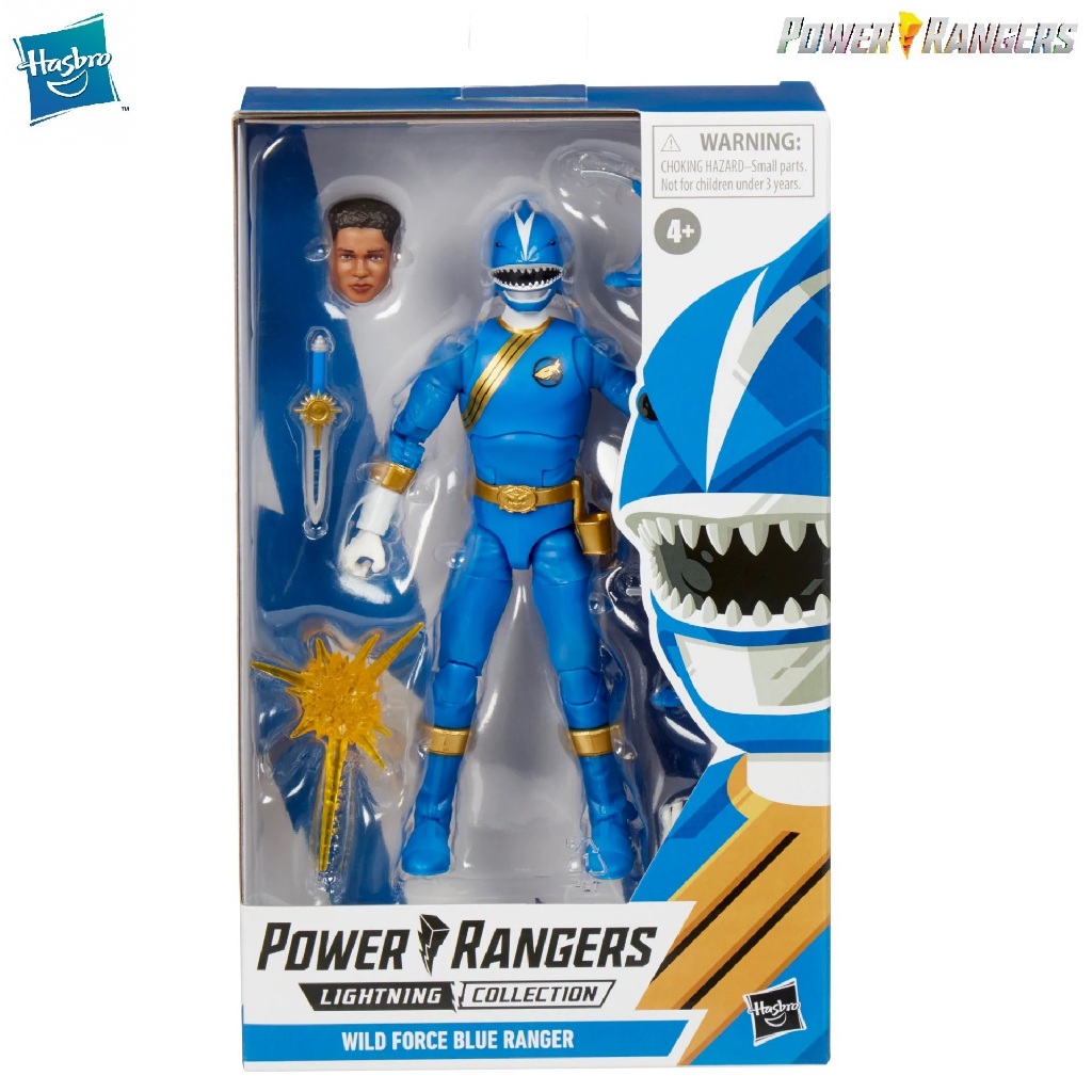 Power RANGERS Lightning Collection Wild Force Blue Shark Ranger Figure ...