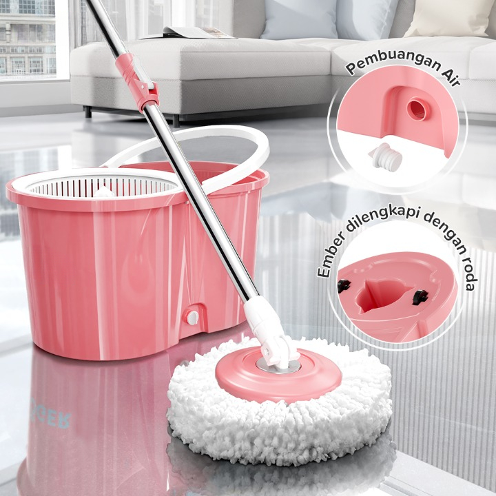 Smooth Super Mop Double Side Spin Mop Swivel Mop Tool Squeeze Bucket ...