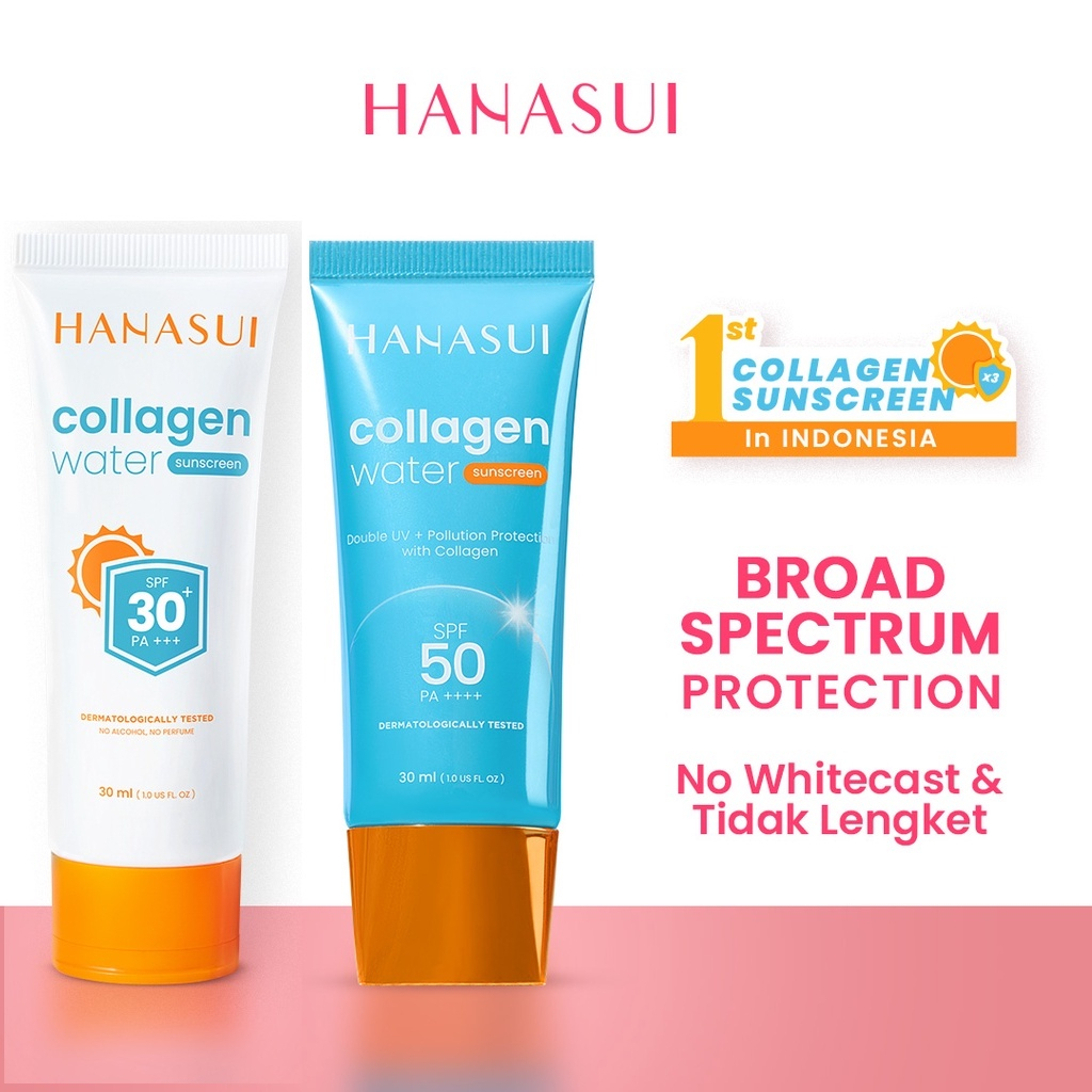 Hanasui COLLAGEN WATER SUNSCREEN SPF 30 PA +++ - SPF 50 PA +++++ 30mL ...