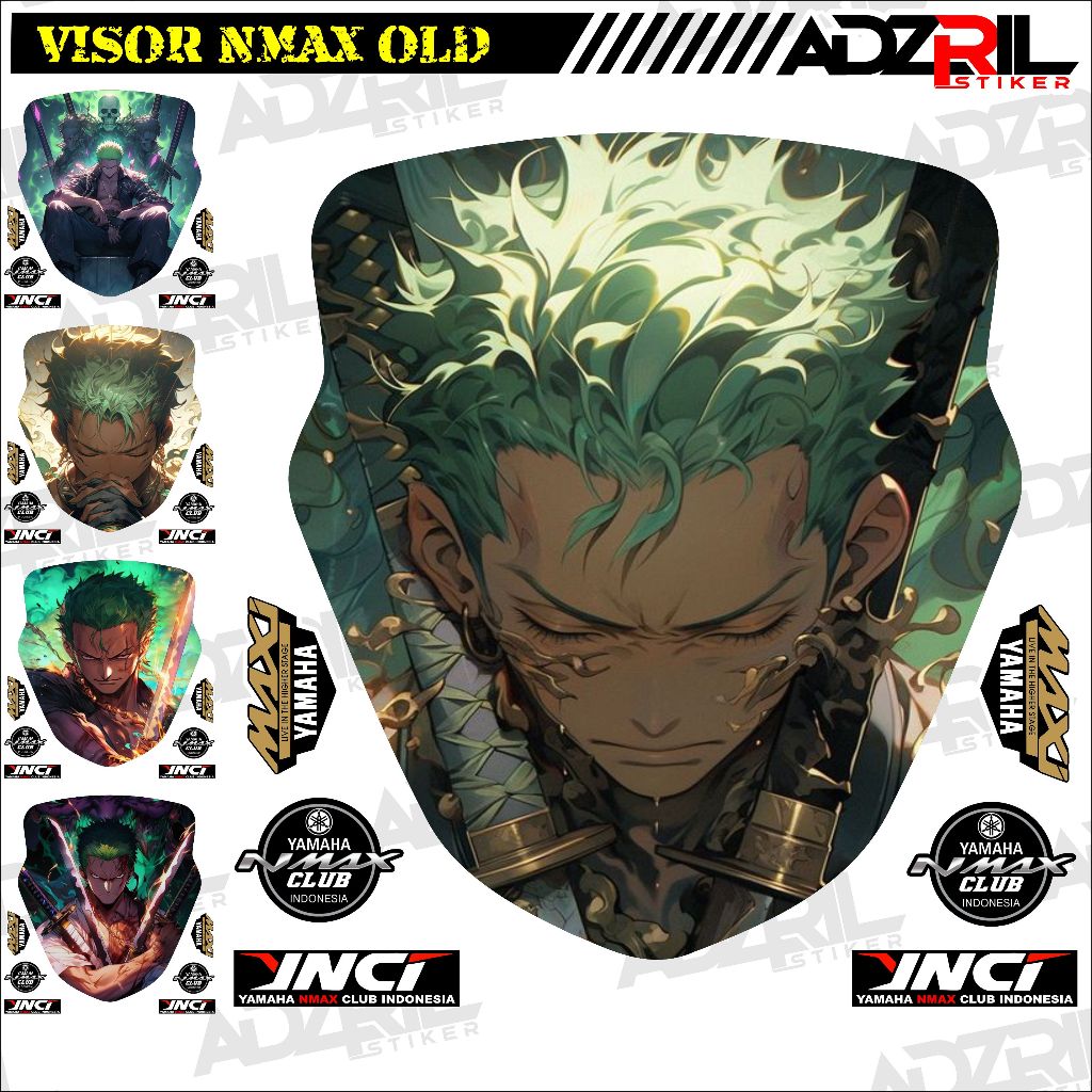 Yamaha Nmax Old 155 2015-2019 ONE PIEACE ZORO Winshield visor sticker ...