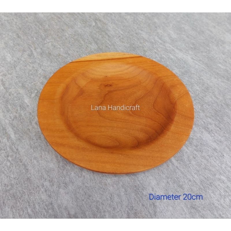 KAYU Wooden plate/teak wood dinner plate 20cm (Model) | Shopee Philippines
