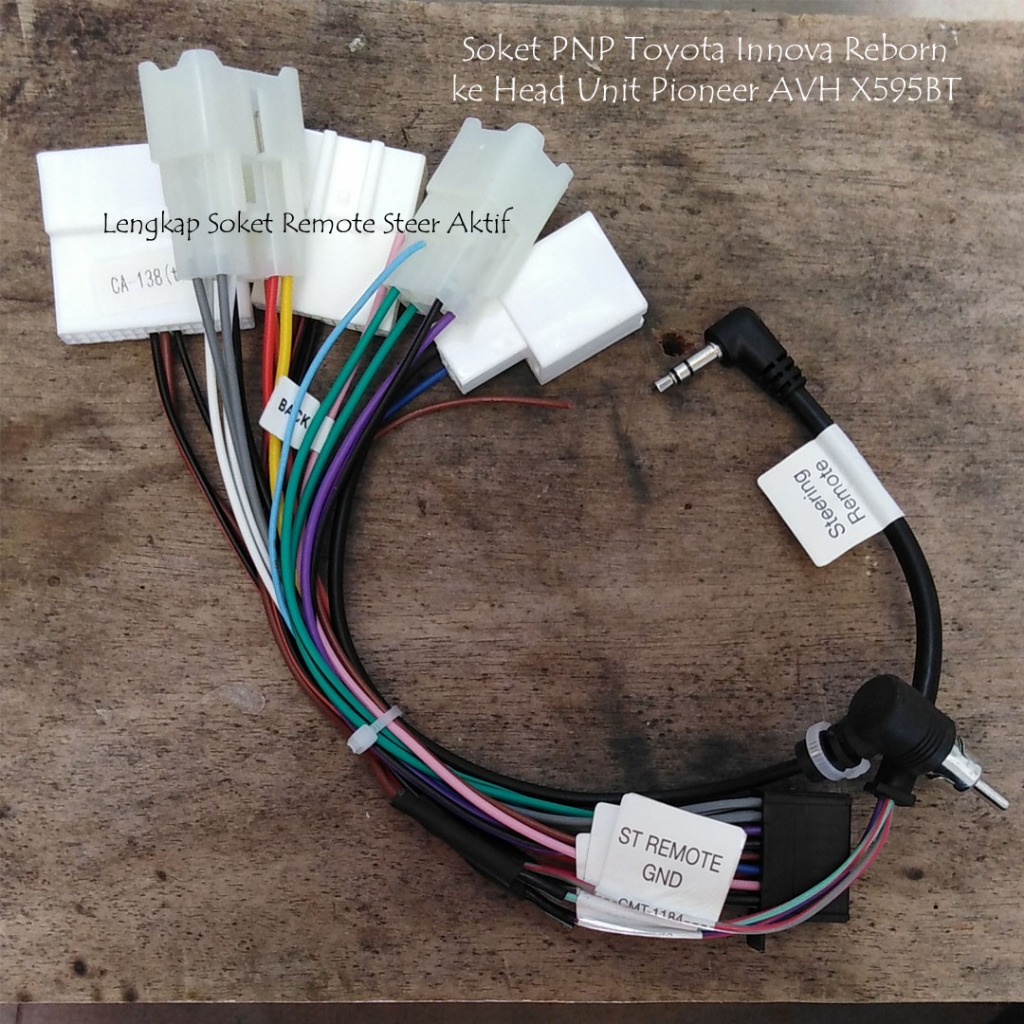 Toyota Innova Reborn PNP Socket to Pioneer AVH X595BT Head Unit ...