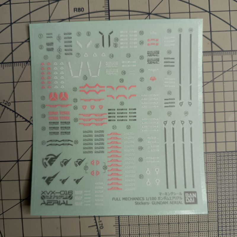 Fm 1/100 FULL MECHANICS GUNDAM AREIAL STICKER DECAL STICKER | Shopee ...