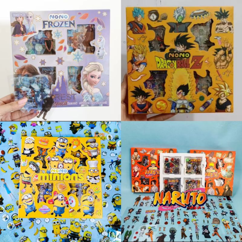 100 Sheets Of Naruto, One piece,Dragon Ball,Frozen,Minions Box ...