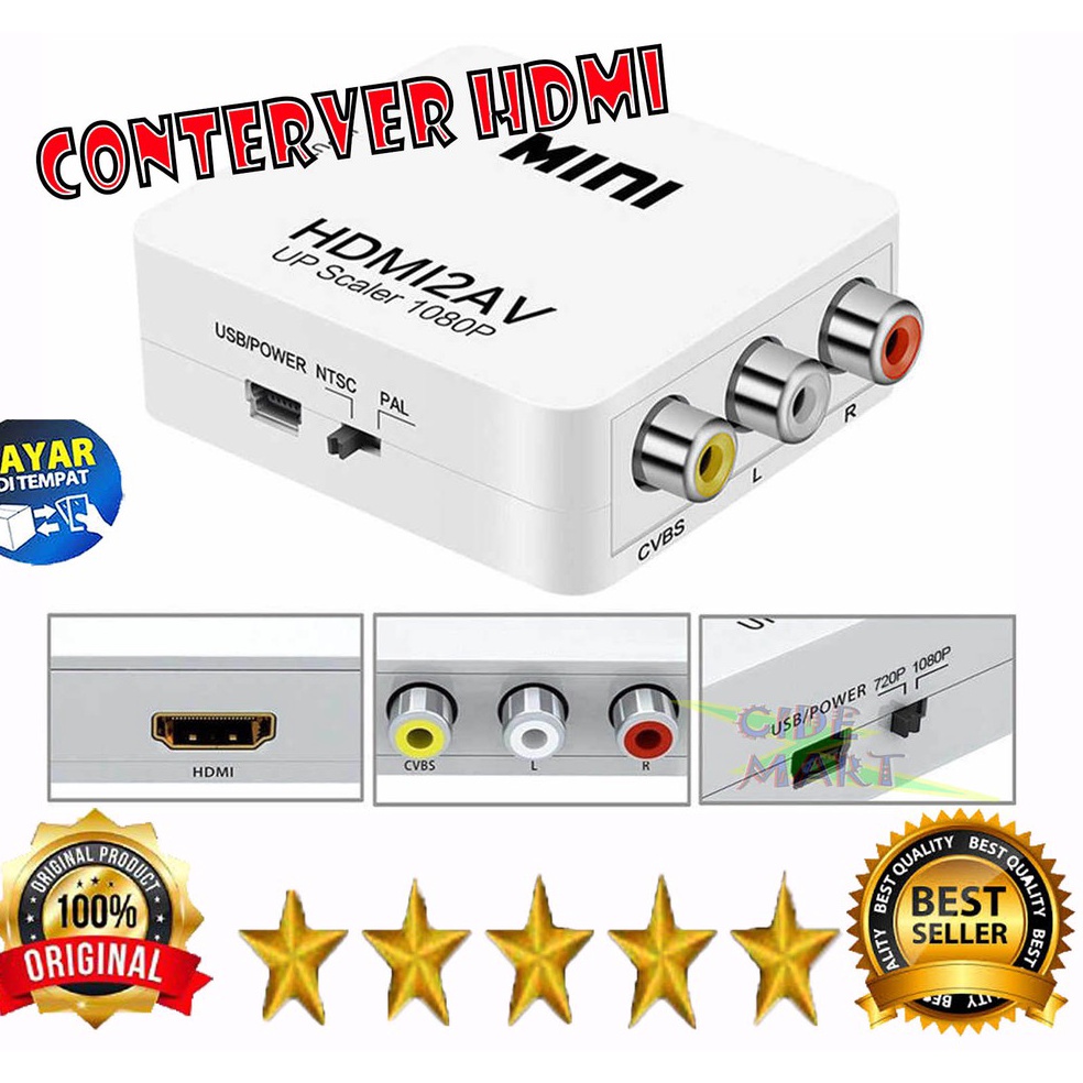 Hdmi TO AV MINI BOX HDMI2AV ANYCAST RCA CONVERTER ADAPTER HDMI2AV ...