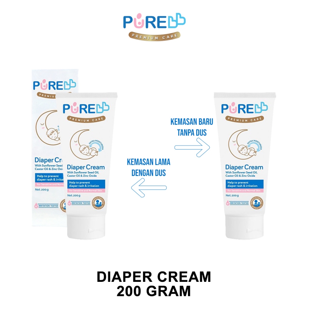 Pure BB Rash Cream 50gr | Diaper Cream 100gr | 200gr | Soothing Cream ...