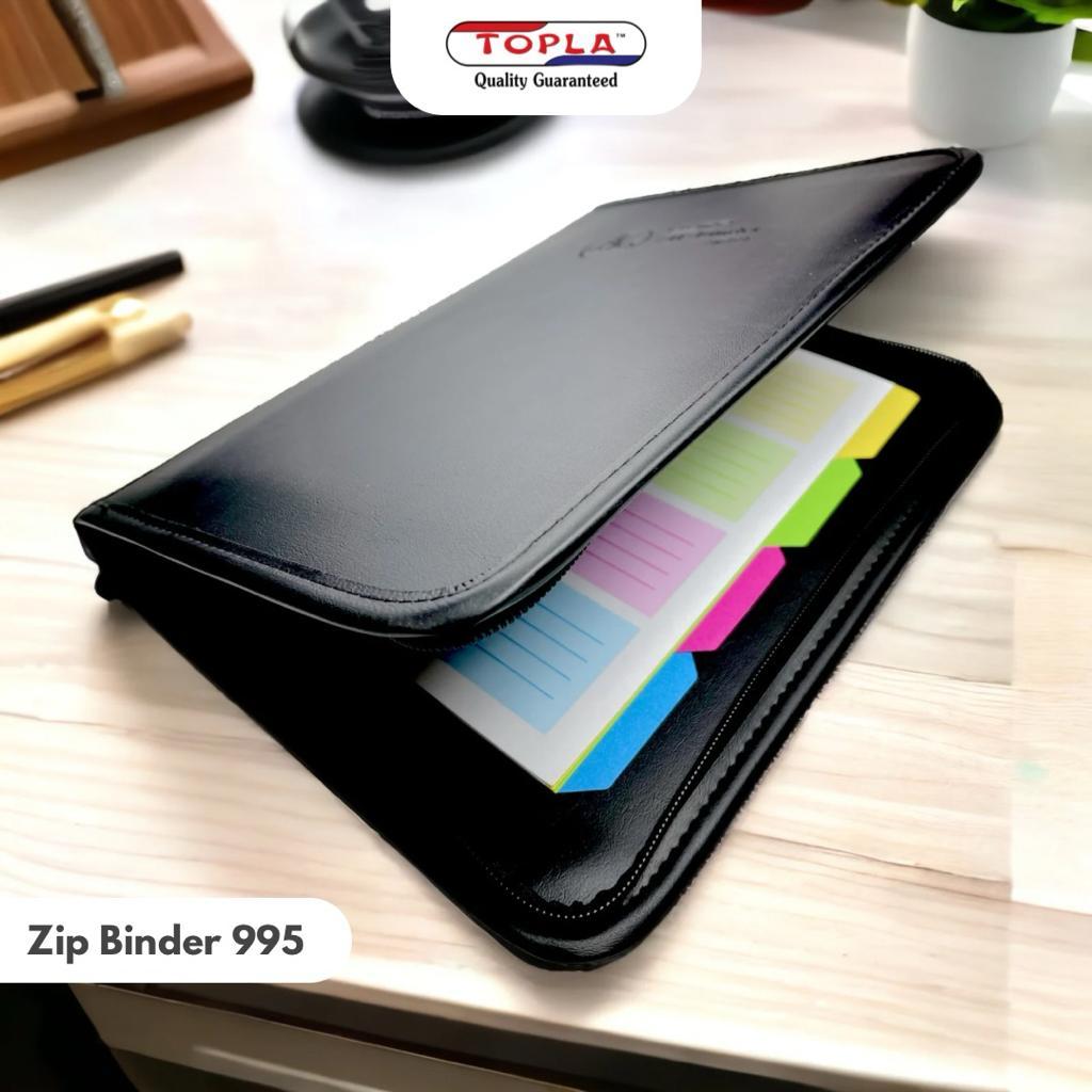 Topla A5 Leather Map Binder+Zipper ZB-995 - Waterproof Zipper Leather ...