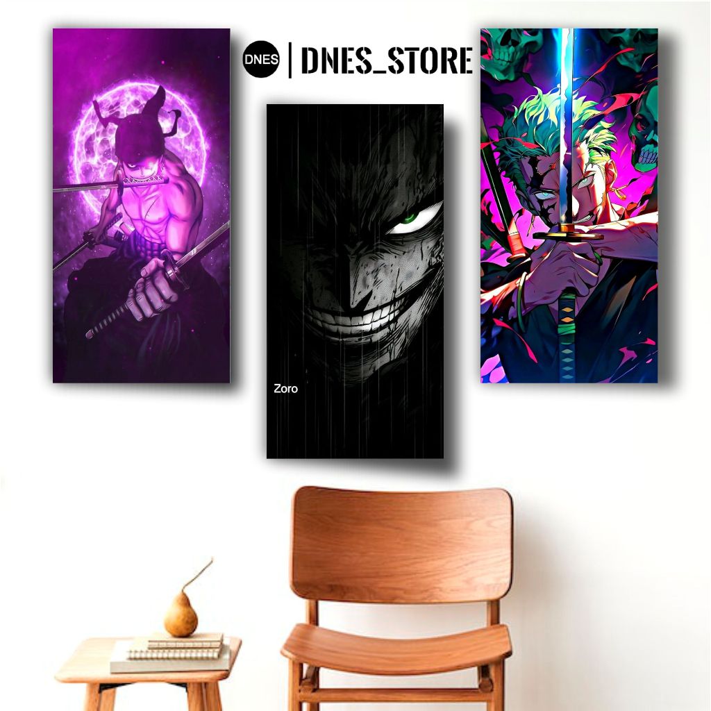 ZORO One Piece Wall Decoration Aesthetic Wooden Poster 40cm x 20cm ...