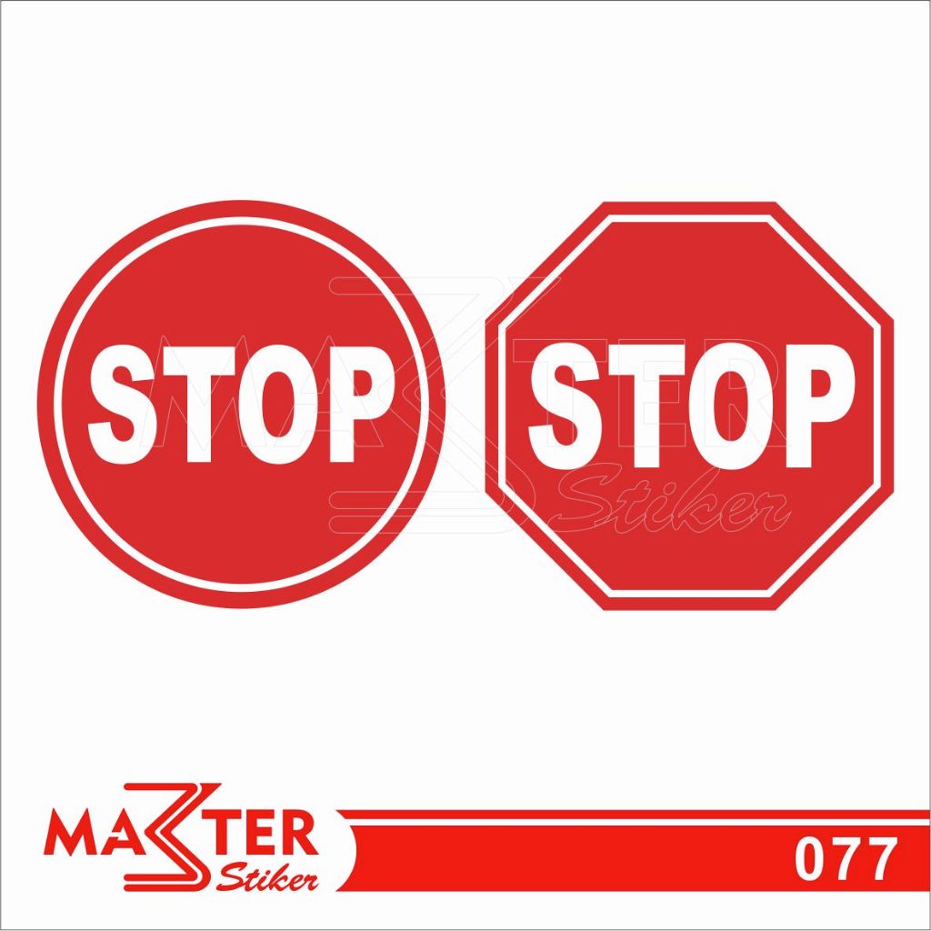 077 - Stop Stickers, Stop Sign Stickers, Vinyl Stickers, Premium ...