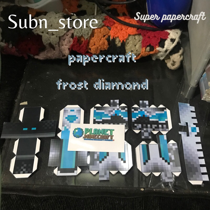 Papercraft frost diamond minecraft Pattern Has Been Cut | Shopee ...