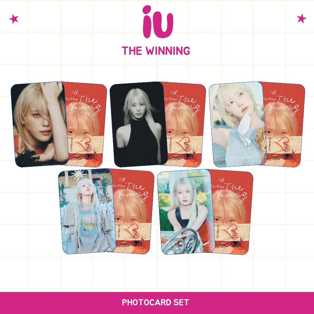 PHOTOCARD IU THE WINNING 2 SIDES (CONTENTS OF 5 PCS + LAMINATED 2 SIDES ...