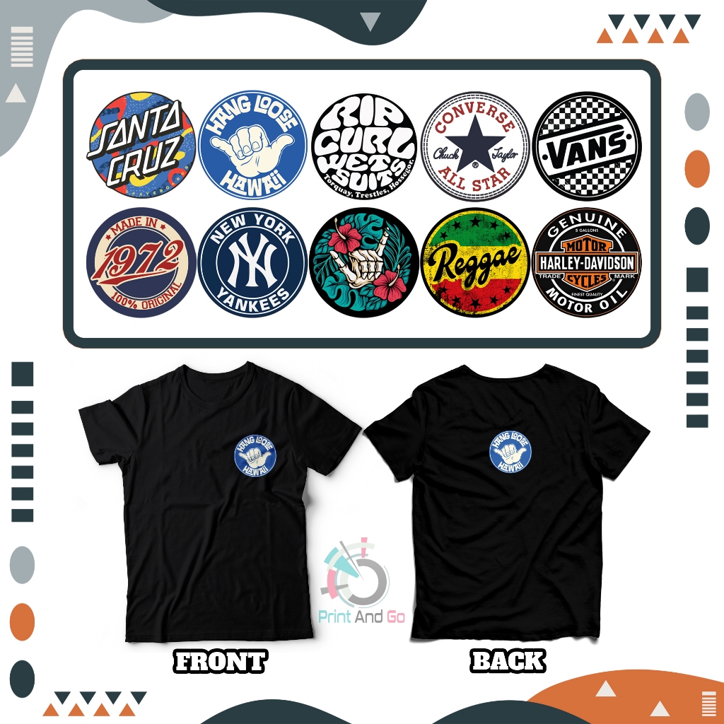 Dtf IRON SCREEN PRINTING ON RANDOM ROUND LOGO THEME V1 (SIZE 8CM ...