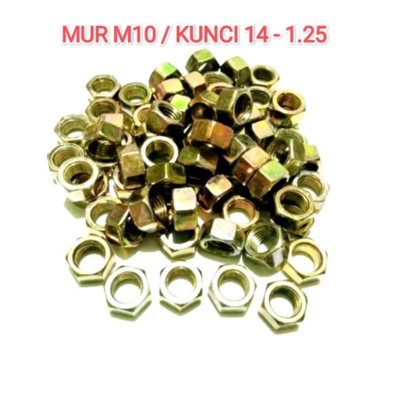 Mur M10 x 1.25 MUR M10 KEY 14 YELLOW MUR M10 MUR DRAFT BOLT 14 MUR 10mm ...