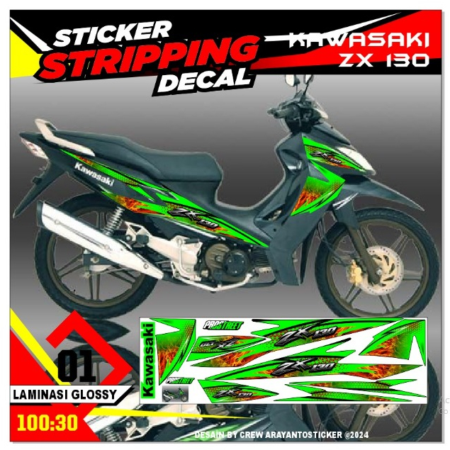 Kawasaki ZX-130 Striping Decal Sticker ARS01Thailook Variation | Shopee ...
