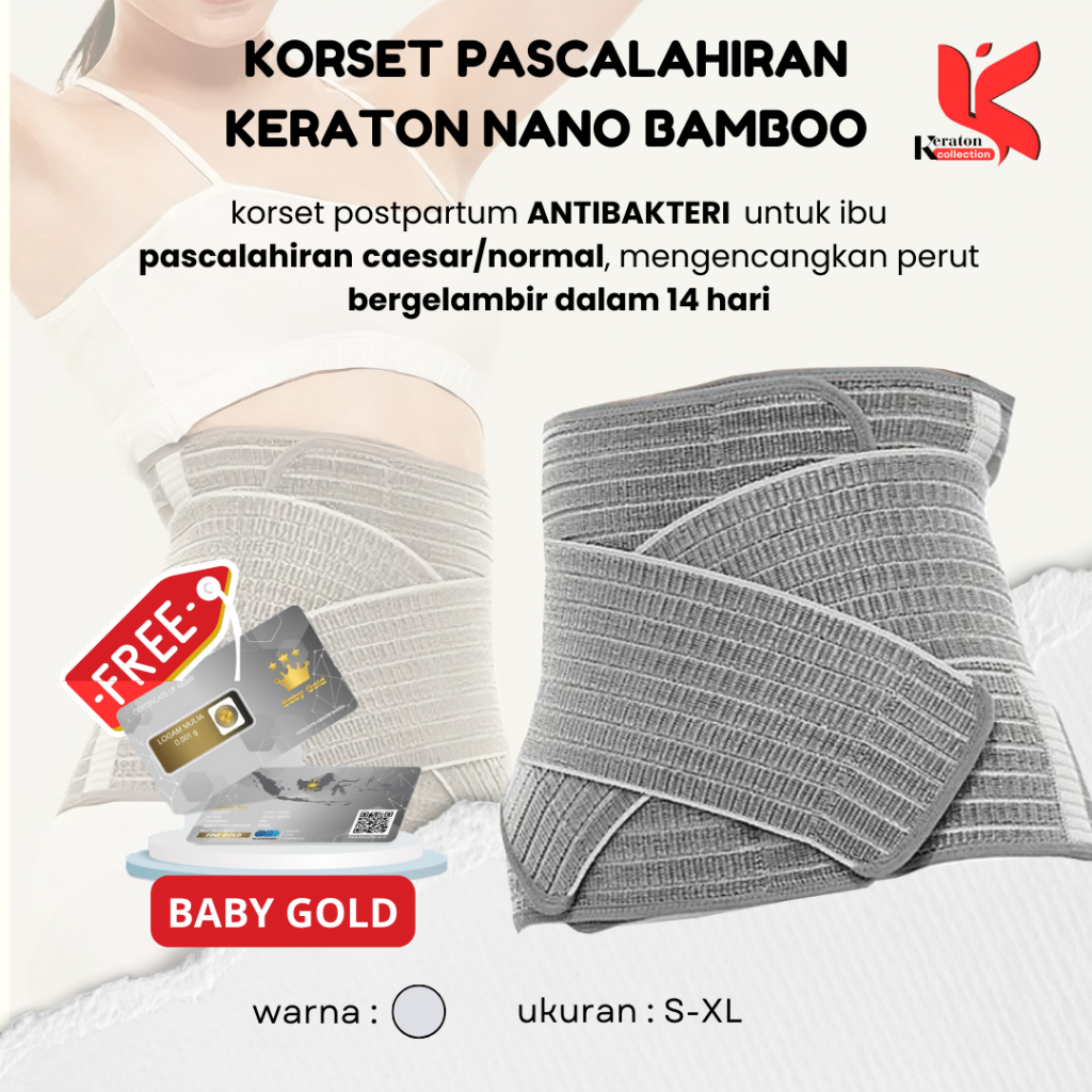 !! Keraton Postpartum Nano Bamboo Corset Pot Belly Slimming Therapy for ...