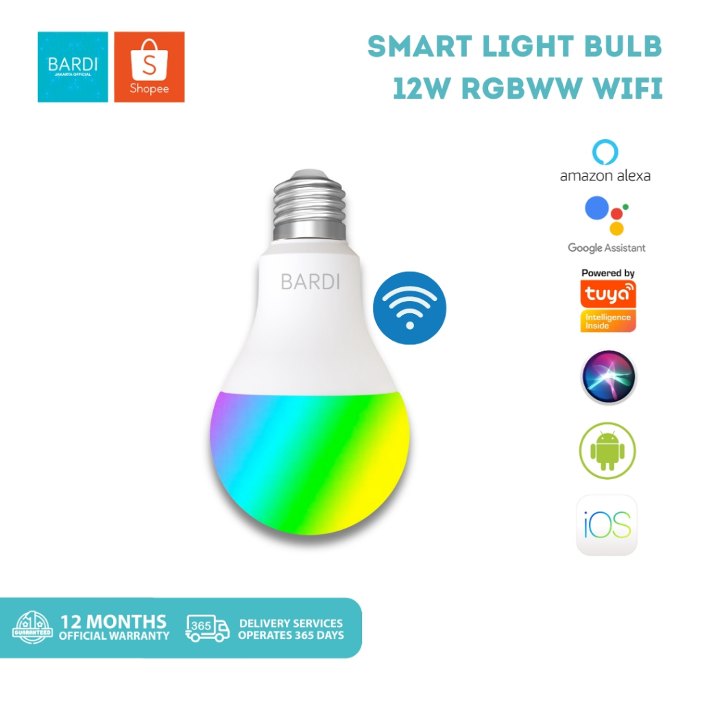Bardi Smart Lamp 12W LIGHT BULB LED RGB WW WiFi Wireless IoT - Home ...