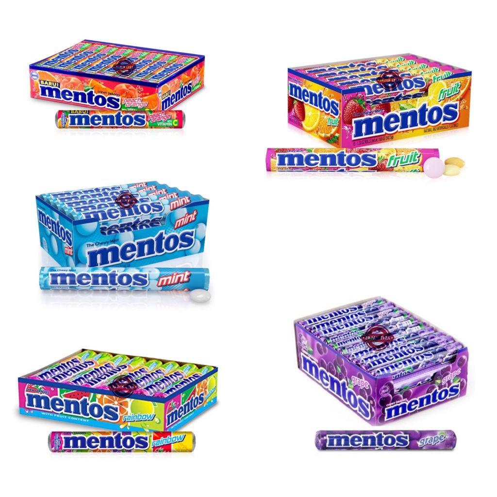 Mentos candy roll 1 box contains 14 rolls / mentos fruit candy / mentos ...