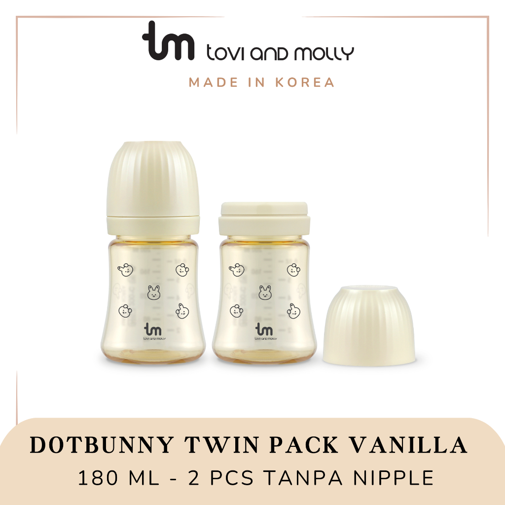 TM Tovi and Molly Dot Bunny White 180 ml Twin Pack PPSU Baby Feeding Bottle / Tovi&Molly Made in ...