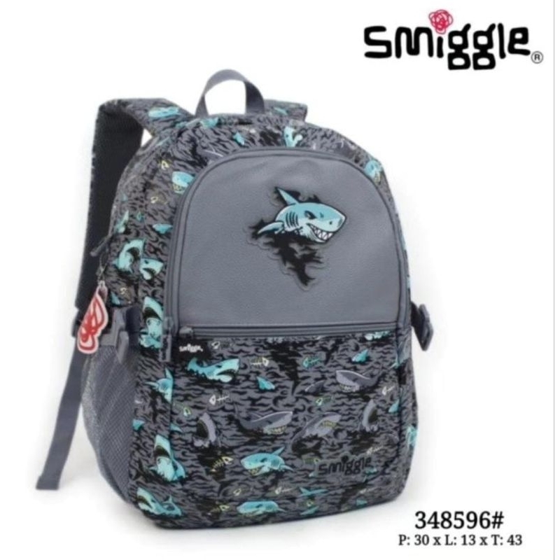 Smiggle Shark Gray Backpack (B97) | Shopee Philippines