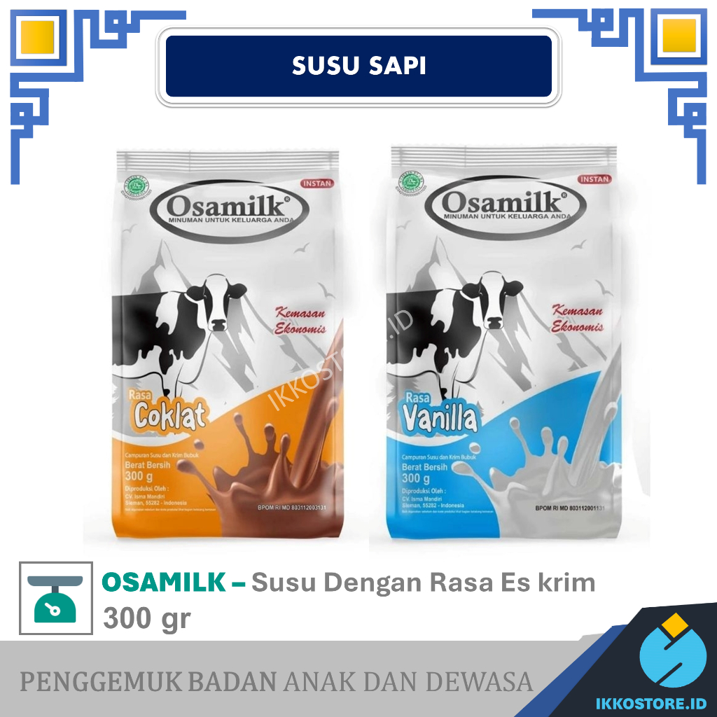 OSAMILK MILK 300GR BODY FATTENER FOR CHILDREN AND ADULTS ECONOMIC PACK ...