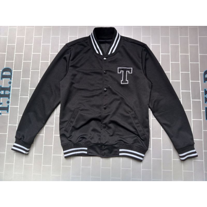 HITAM Varsity Jacket Black baseball Jacket | Shopee Philippines