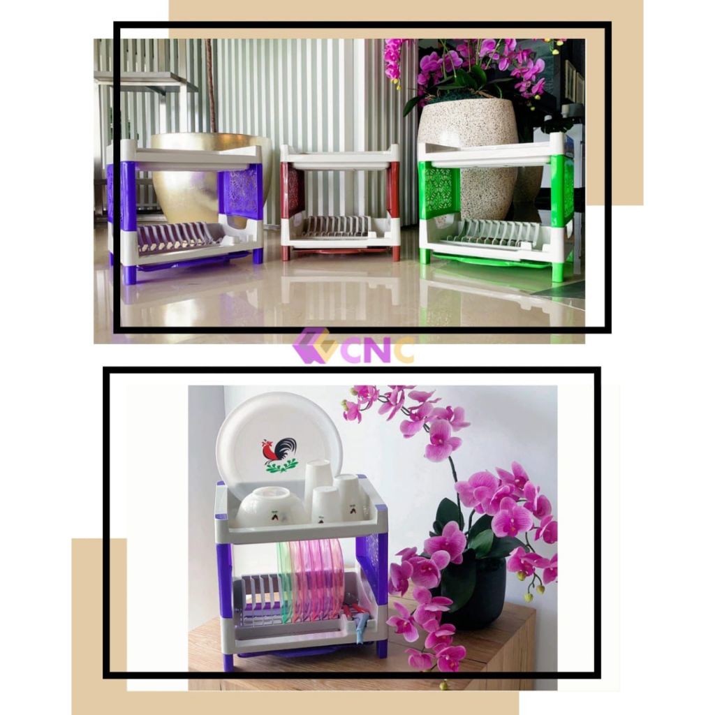 HPS 2-Tier DYNAMIC Plastic Plate Rack | Shopee Philippines