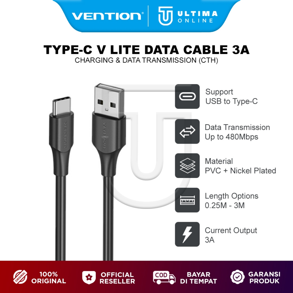 Vention Data Cable Type C V-LITE Fast Charging 3A USB C Android CTH ...