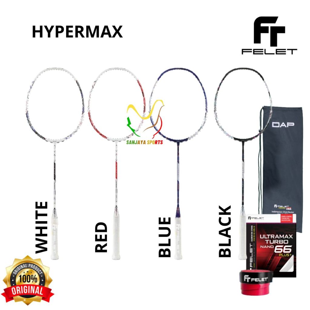 ORIGINAL FELET HYPERMAX BADMINTON BADMINTON FELET RACKET | Shopee ...