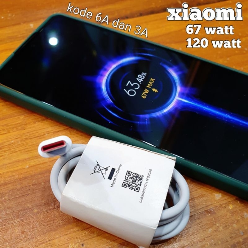 Xiaomi Data Cable Type C 33W 67W 120W Will Appear Fast Turbo Code 6A ...